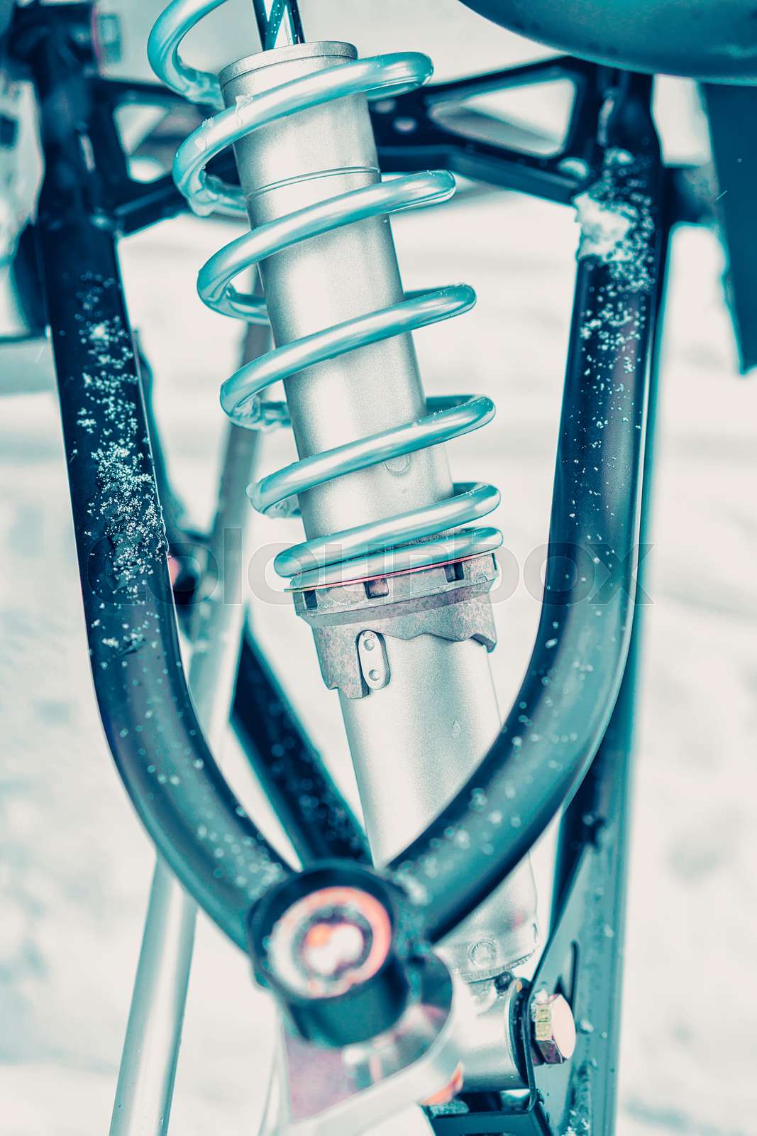 Detail of snowmobile suspension | Stock image | Colourbox