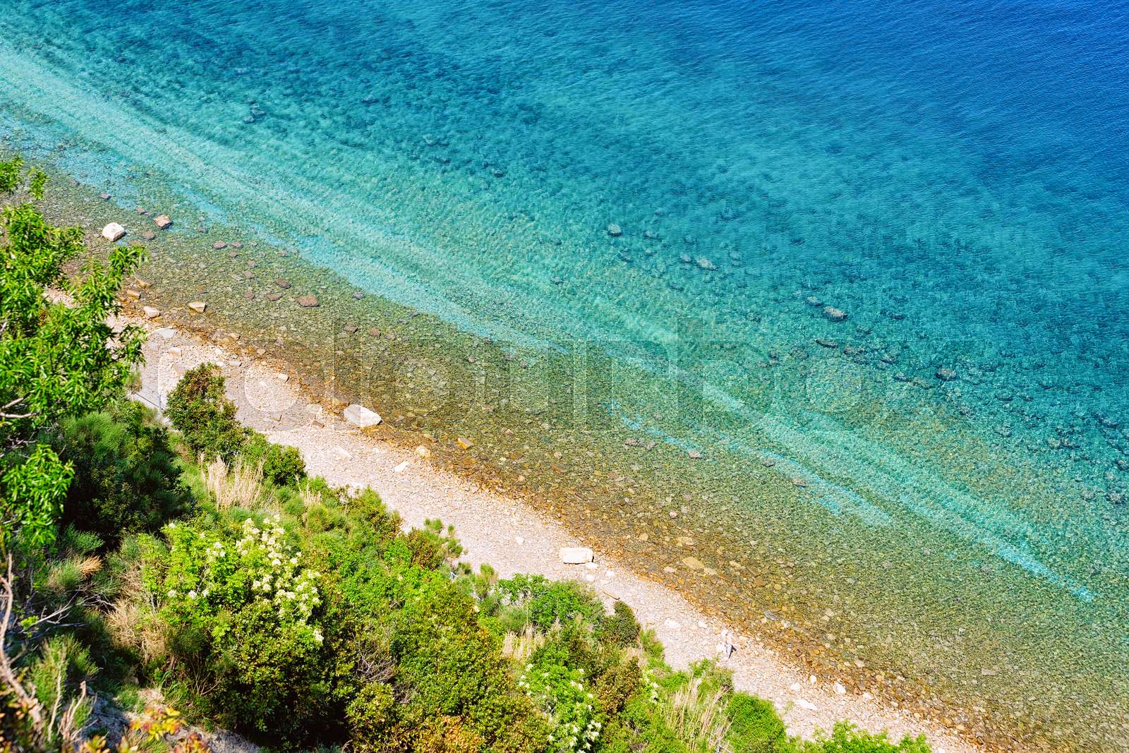 Beach on Adriatic sea at Strunjan Park Slovenia | Stock image | Colourbox