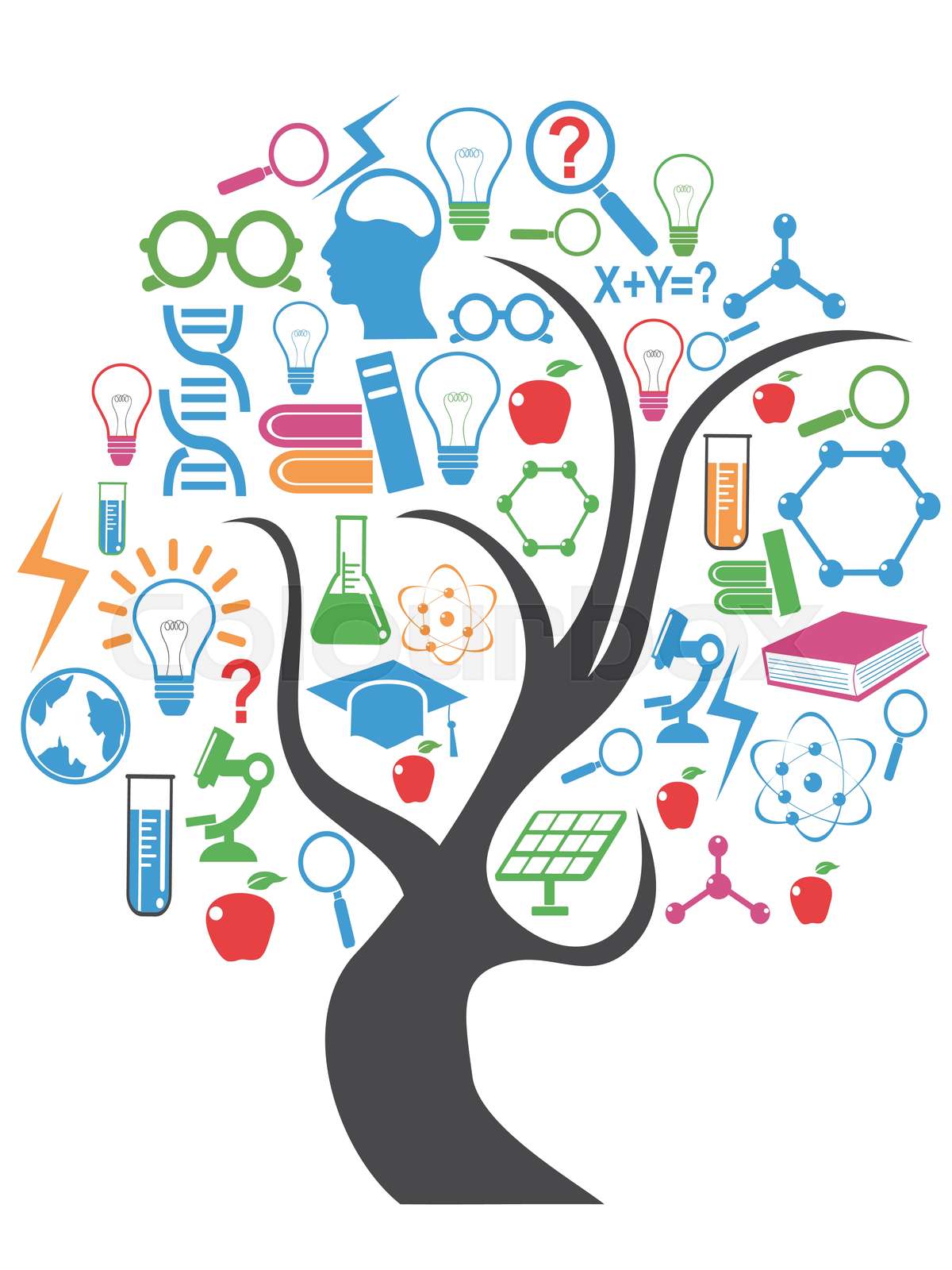 color education technology tree | Stock vector | Colourbox