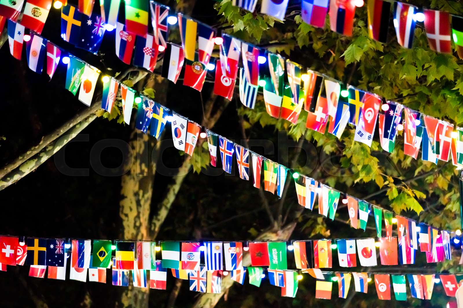 flags with night sky | Stock image | Colourbox