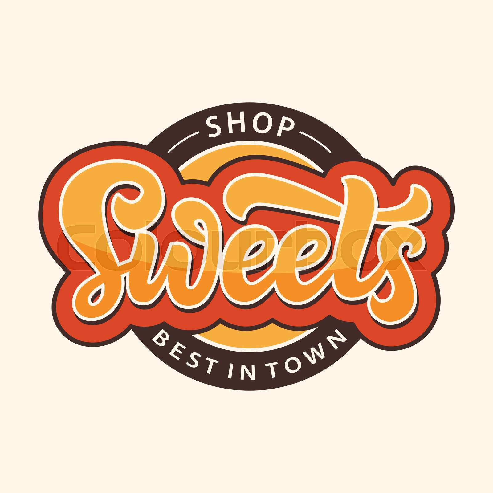 Sweets Shop logo label. Candy bar emblem design template | Stock vector ...