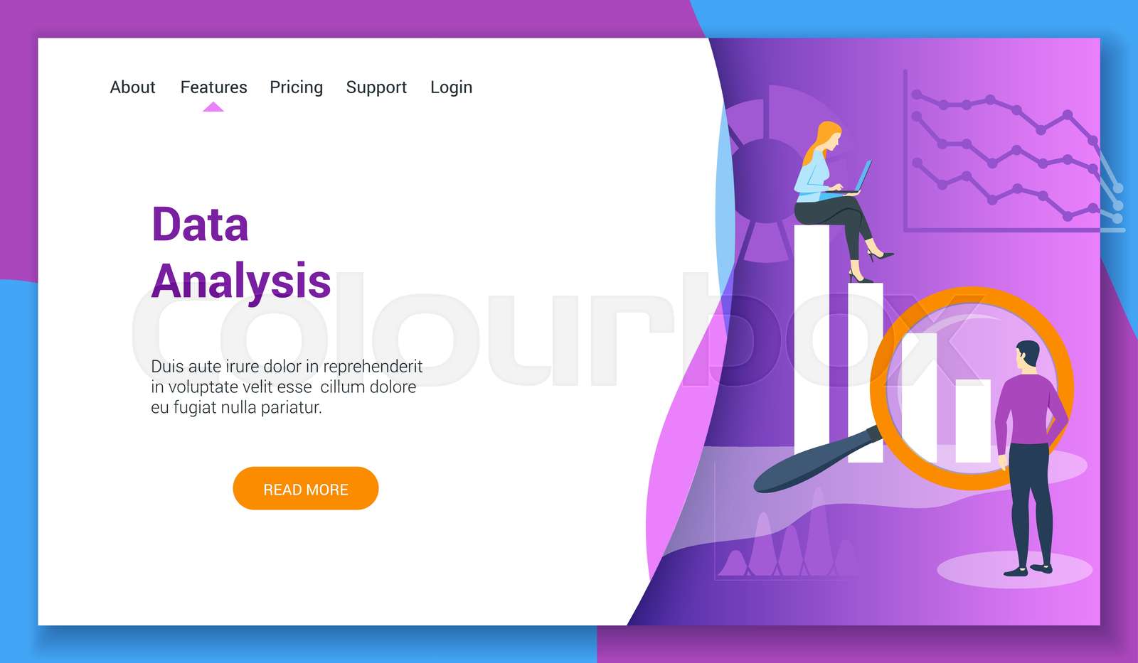 concept on data analysis theme | Stock vector | Colourbox