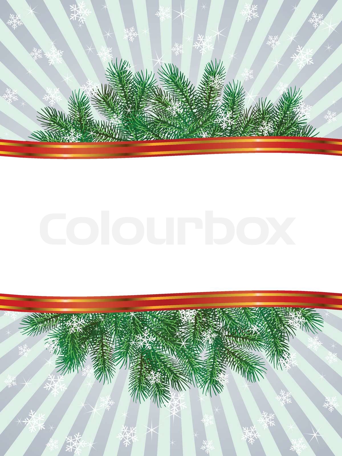 vektor jul med gran gren mønster ramme | Stock vektor | Colourbox