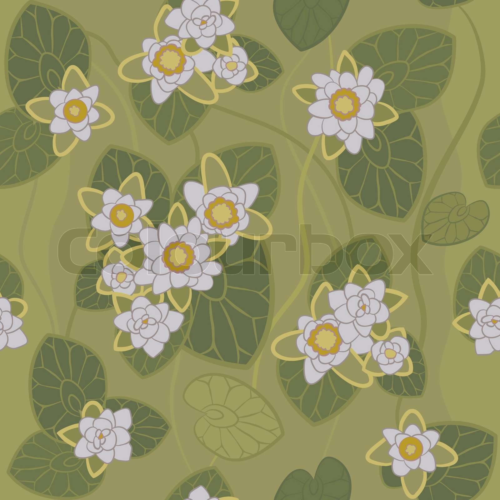 set seamless pattern lotus | Stock vector | Colourbox