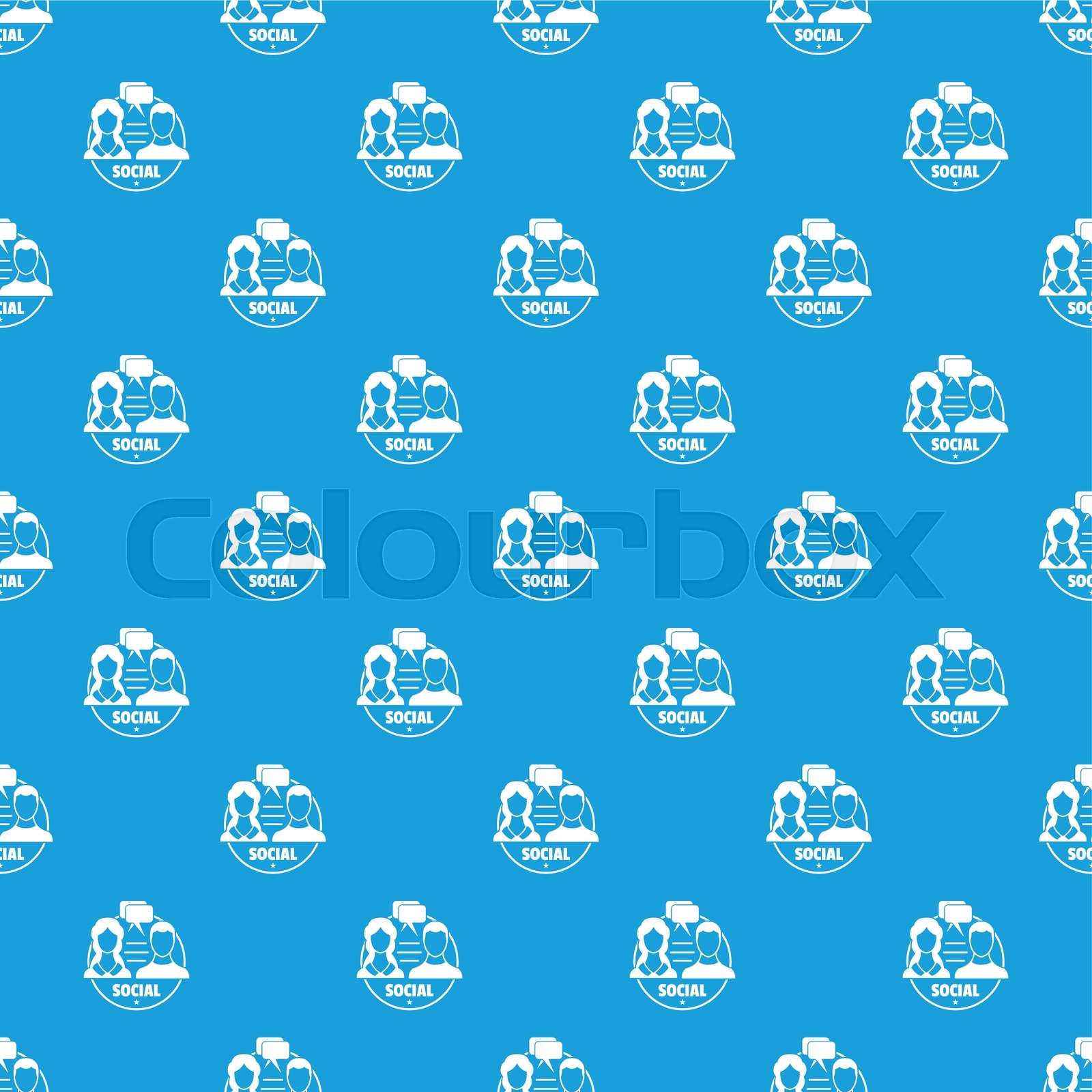 Social pattern vector seamless blue | Stock vector | Colourbox