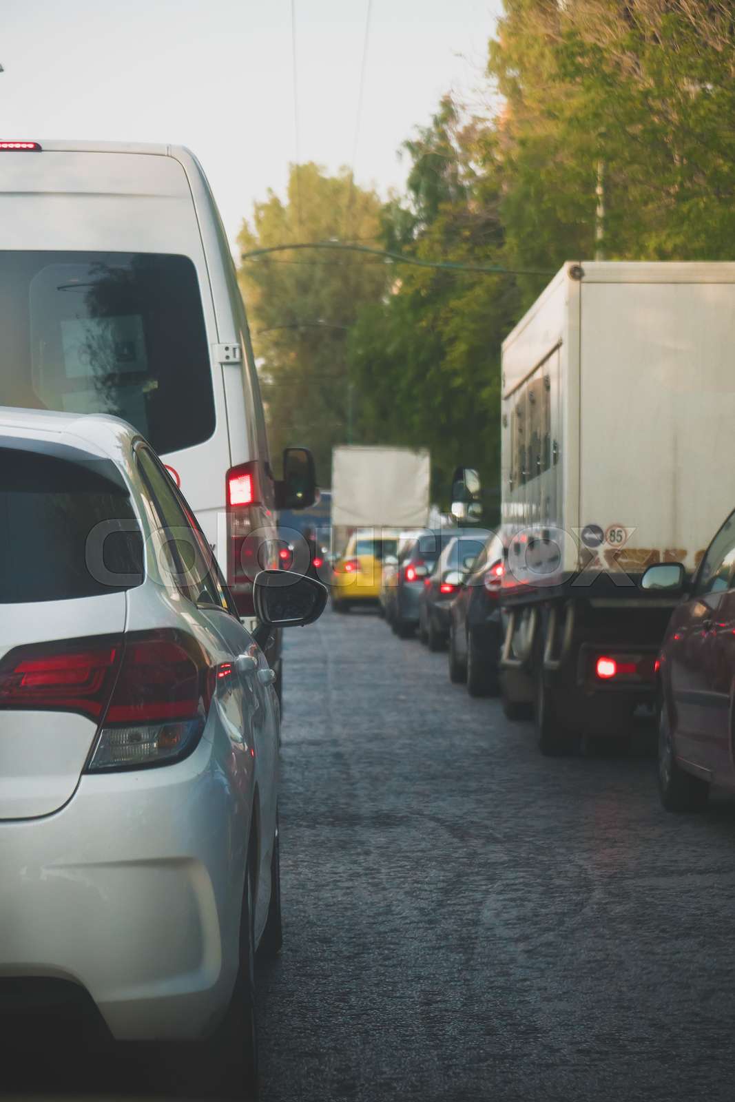 Big traffic jam in the city. | Stock image | Colourbox
