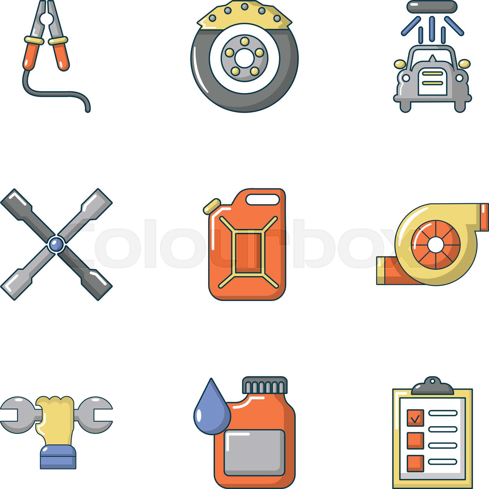 Auto refresh icons set, flat style | Stock vector | Colourbox