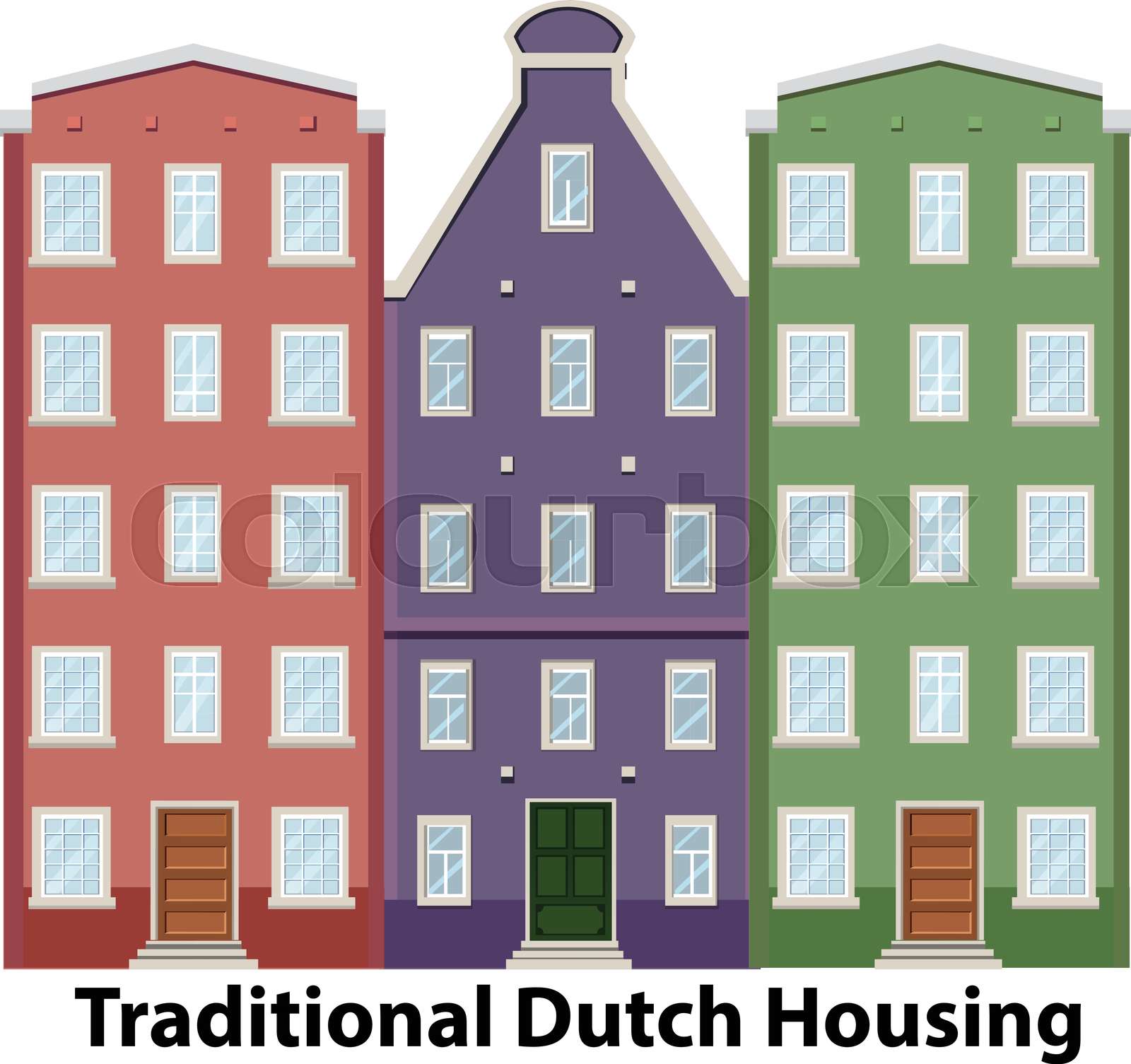 Set of traditional dutch housing | Stock vector | Colourbox