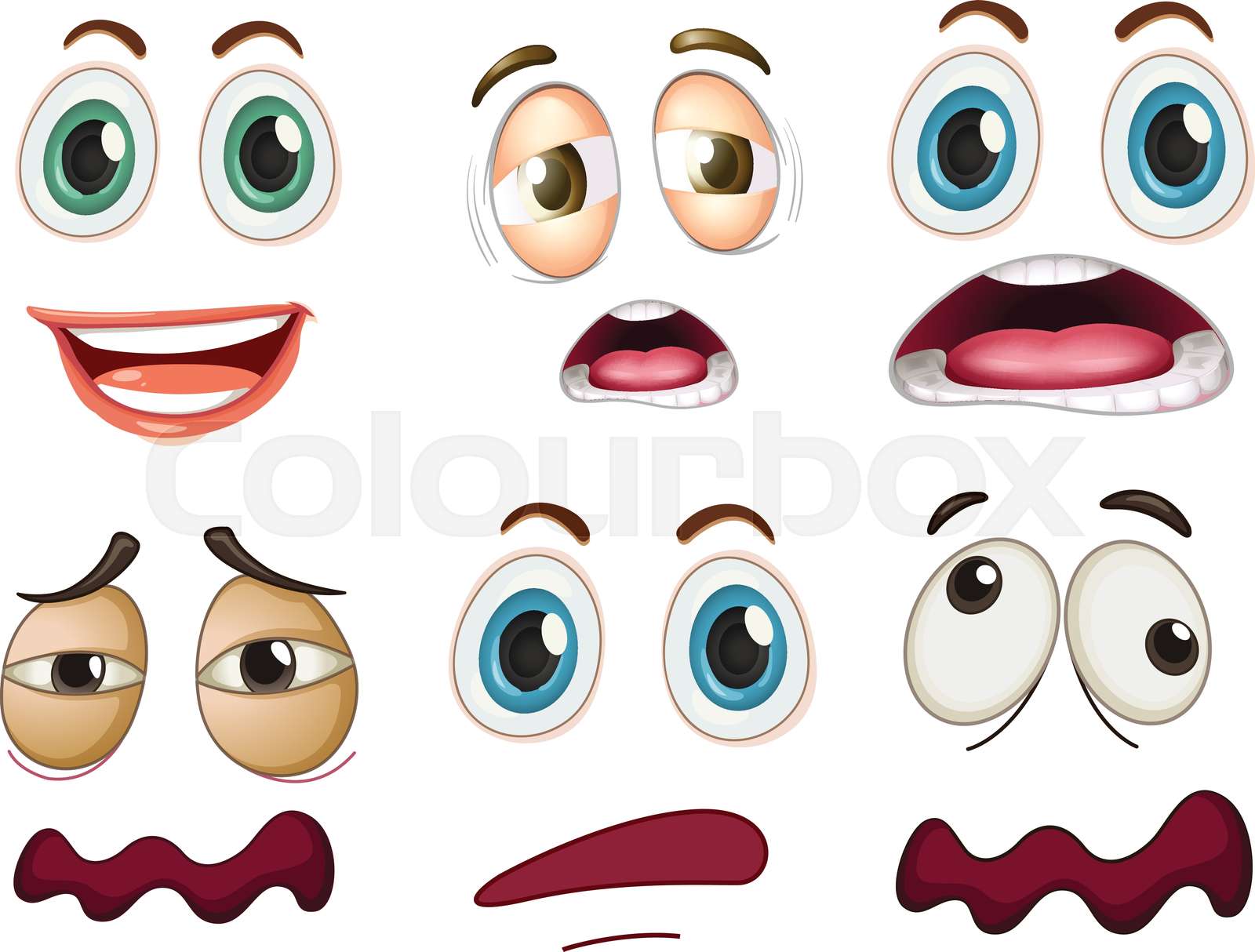 Set of facial expression | Stock vector | Colourbox