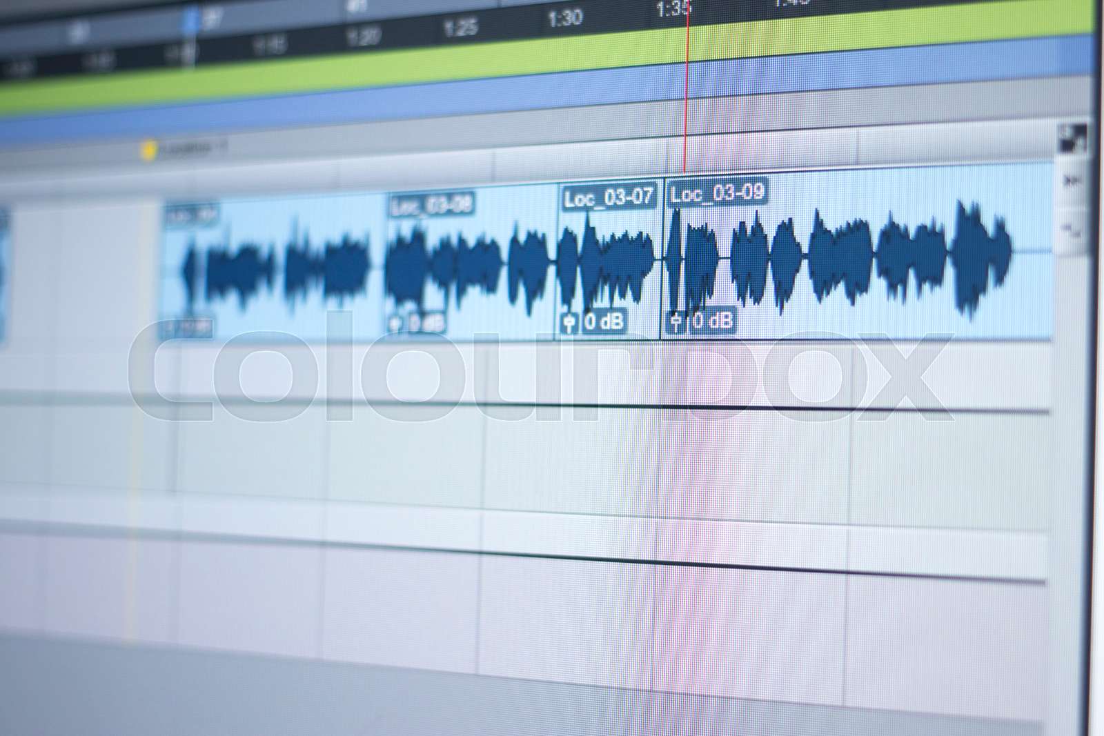 Recording studio audio controls | Stock image | Colourbox