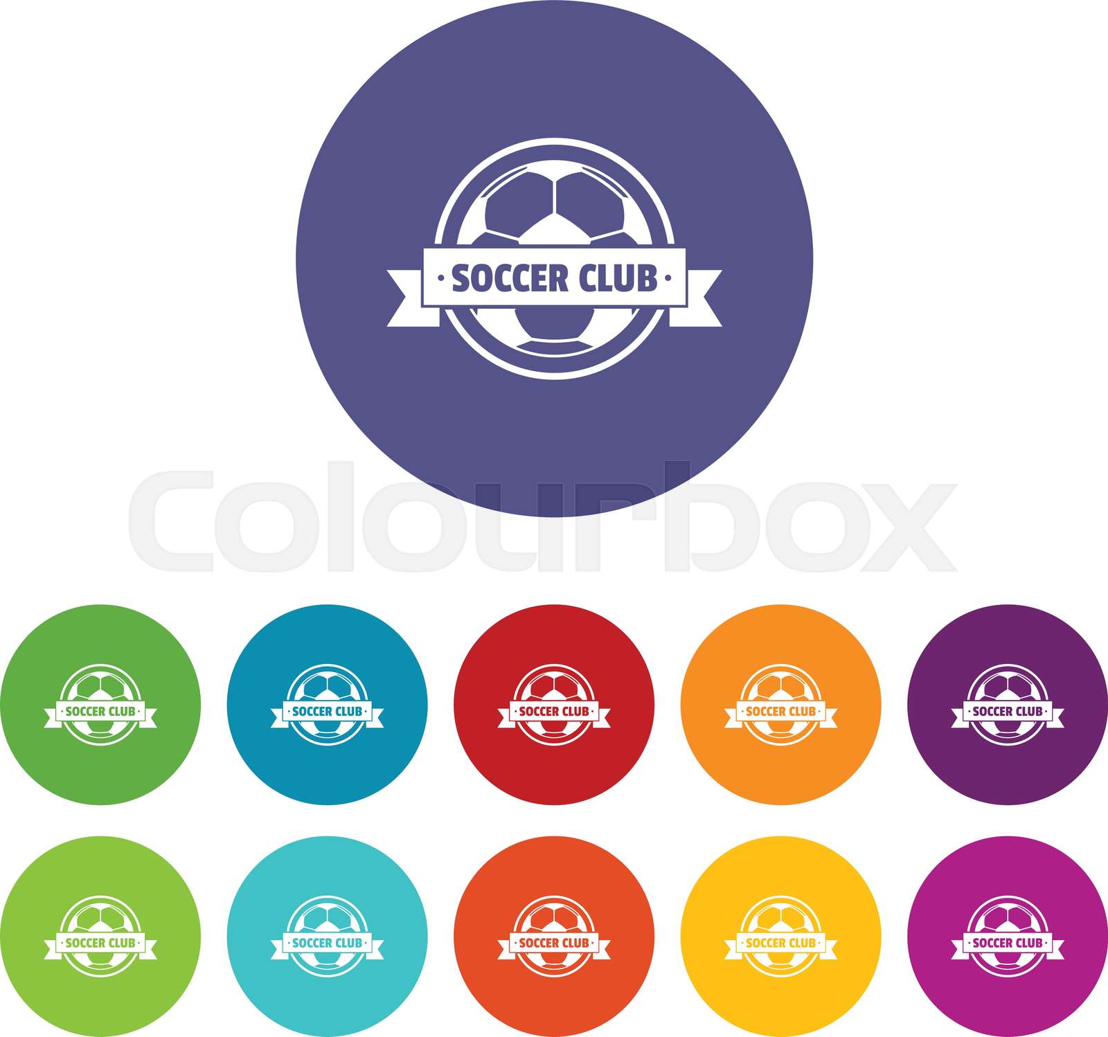 sæt, fodbold, logo | Stock vektor | Colourbox