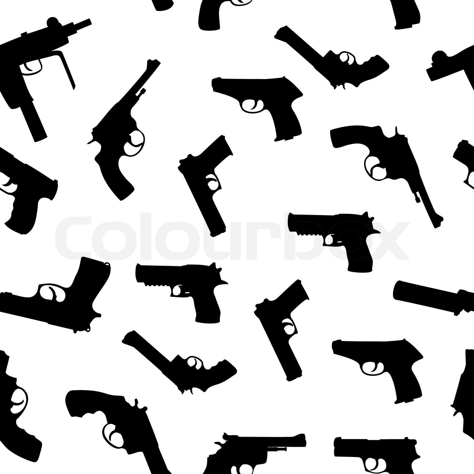 Vector guns set seamless pattern | Stock vector | Colourbox