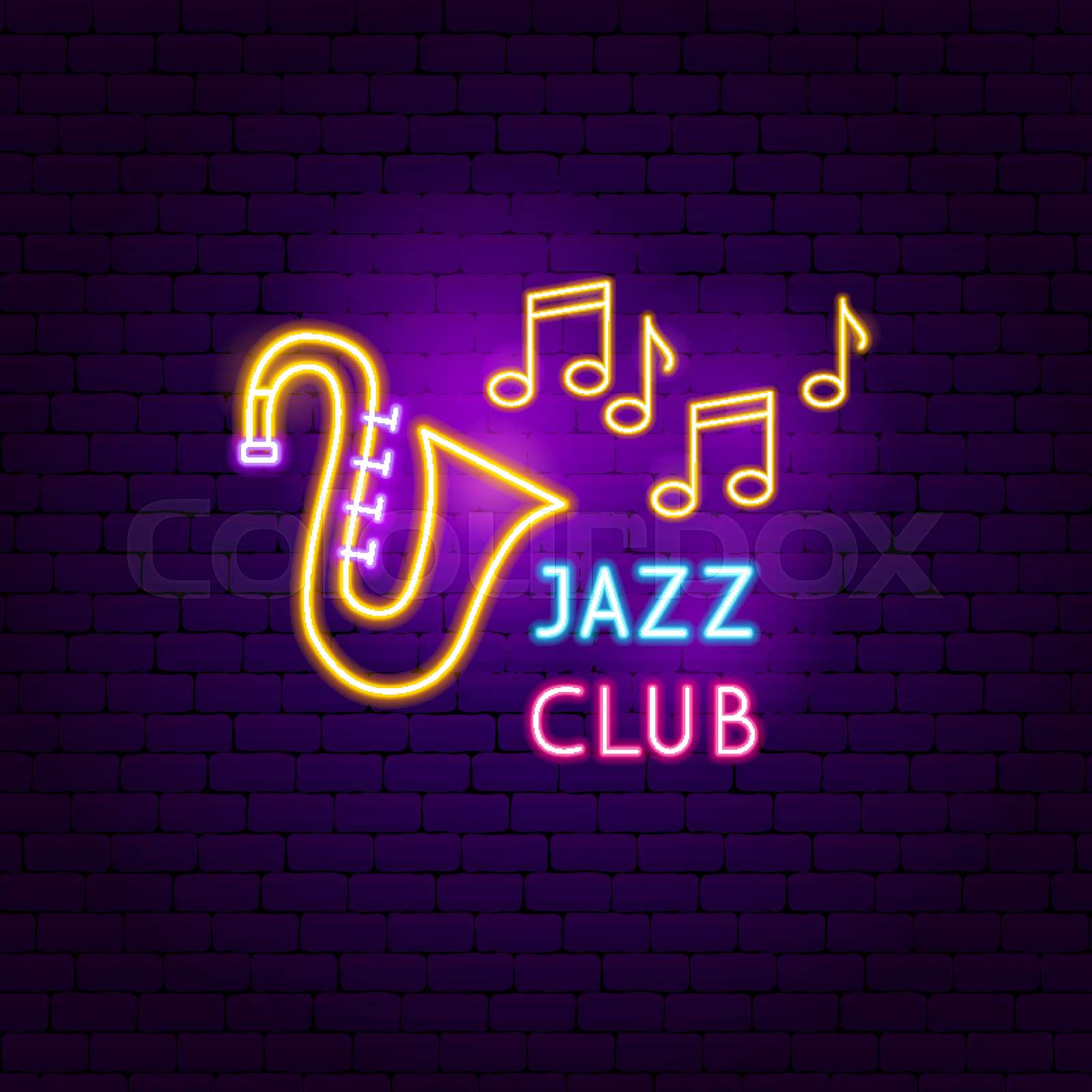 Jazz Club Neon Sign Stock Vector Colourbox