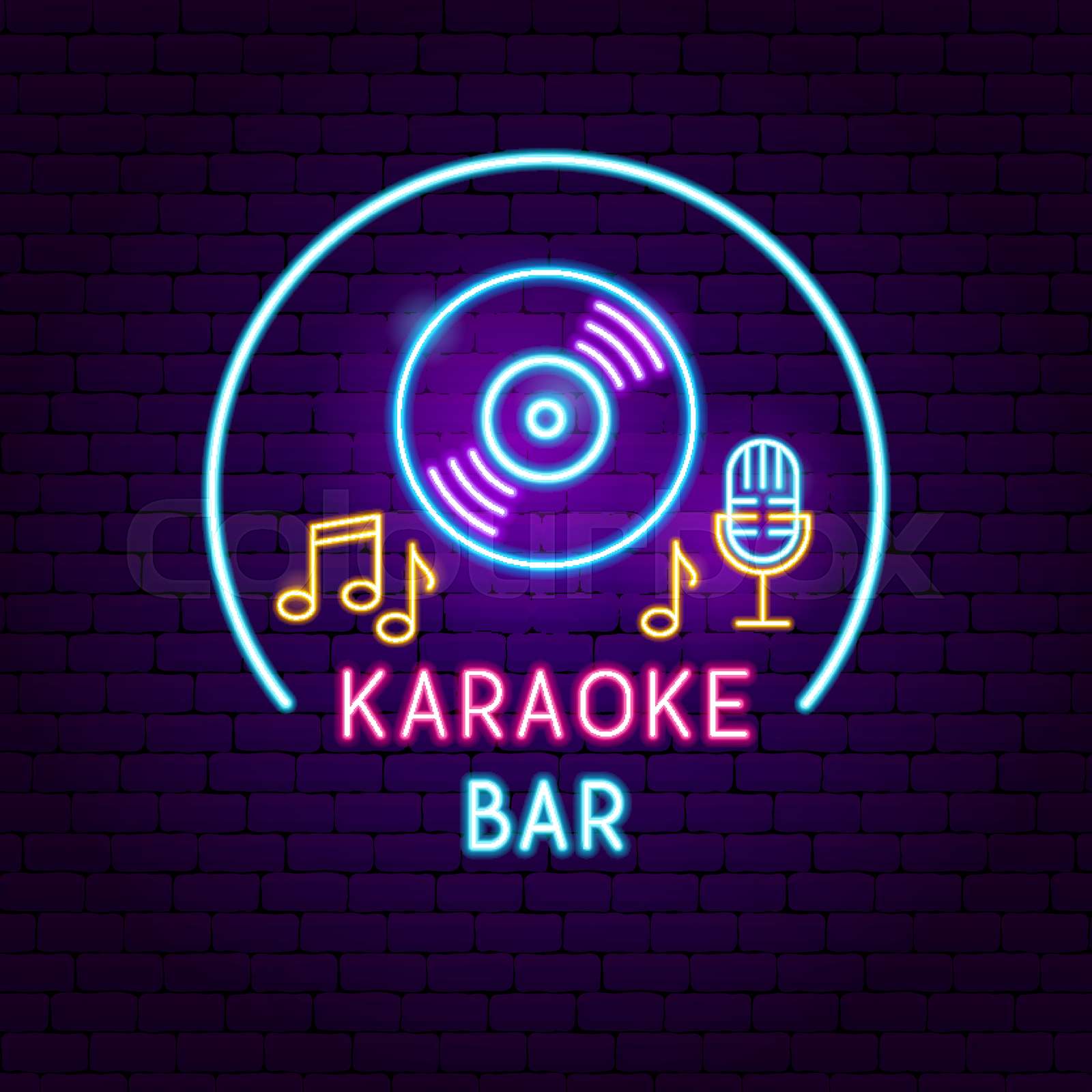 Karaoke Bar Neon Sign | Stock vector | Colourbox