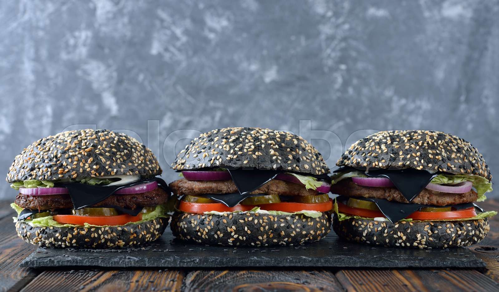 Black cheeseburger | Stock image | Colourbox