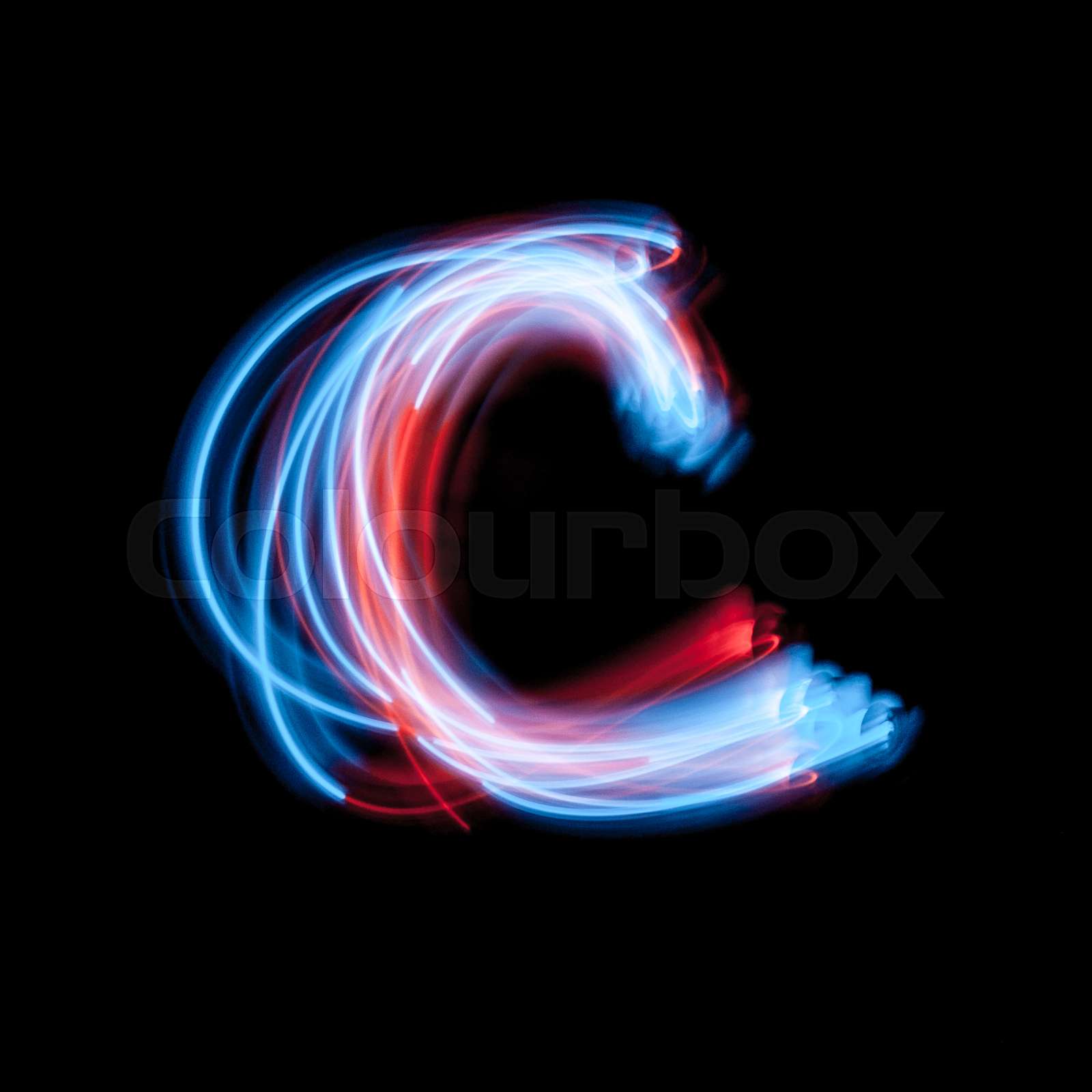 Letter C of the alphabet made from neon signs | Stock image | Colourbox