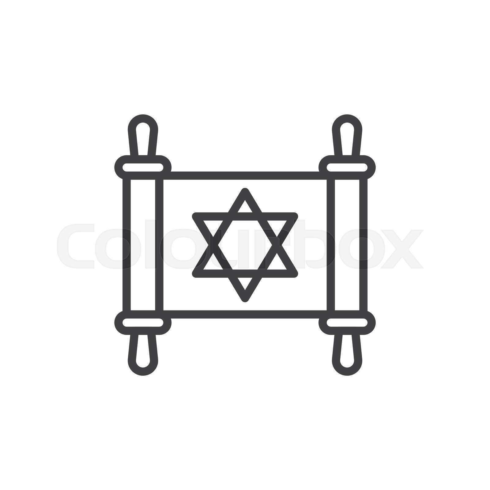 Jewish torah outline icon | Stock vector | Colourbox