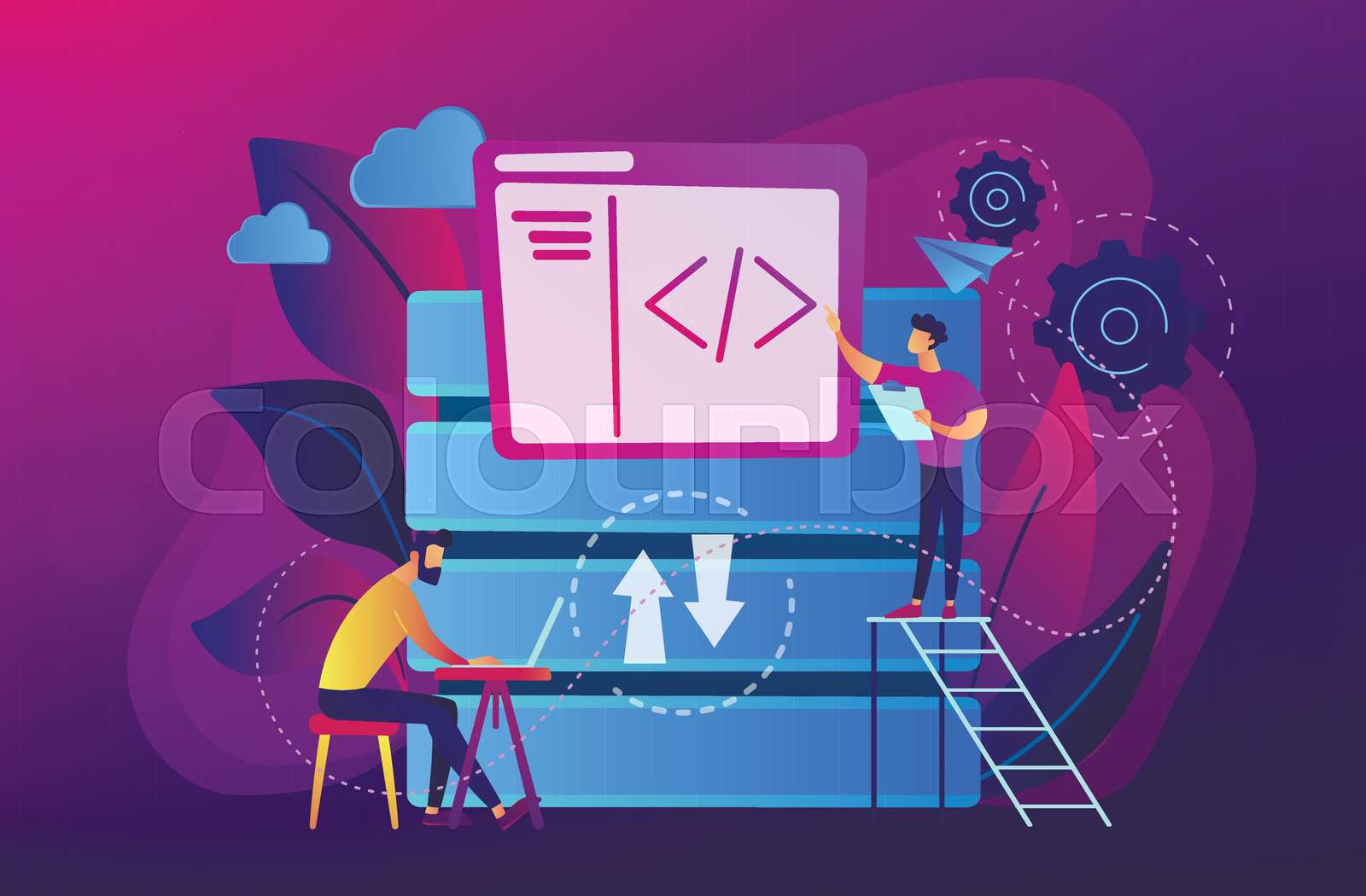 Big data developer concept vector illustration. | Stock vector | Colourbox