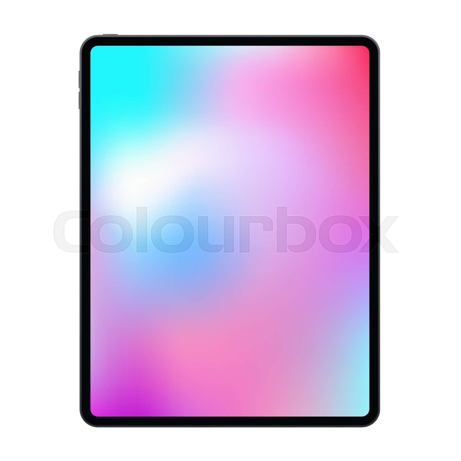 New version of realistic frameless premium tablet mock up in trendy ...
