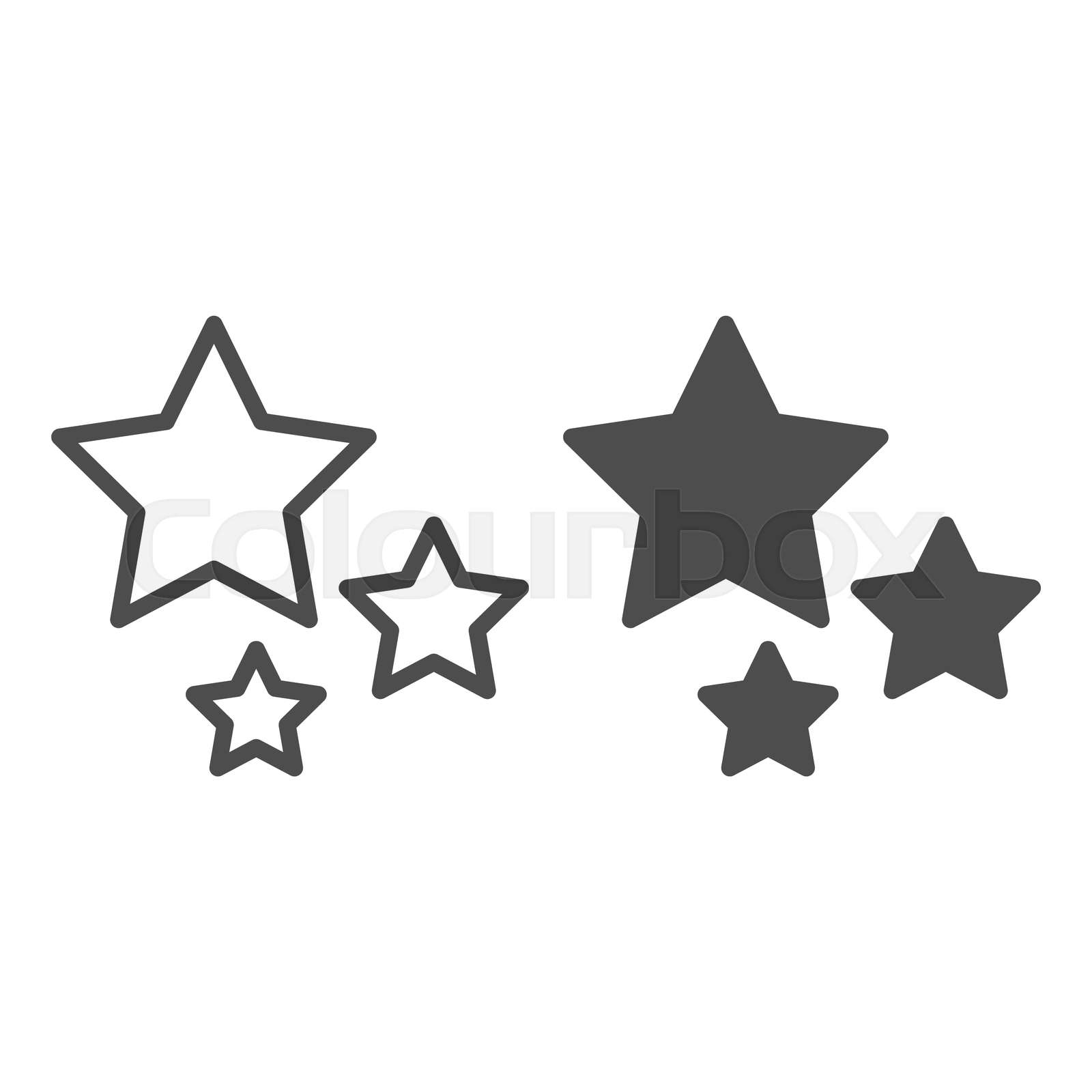 Stars line and glyph icon. Three stars vector illustration isolated on ...