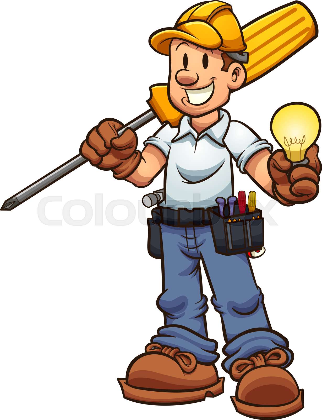 Cartoon electrician | Stock vector | Colourbox
