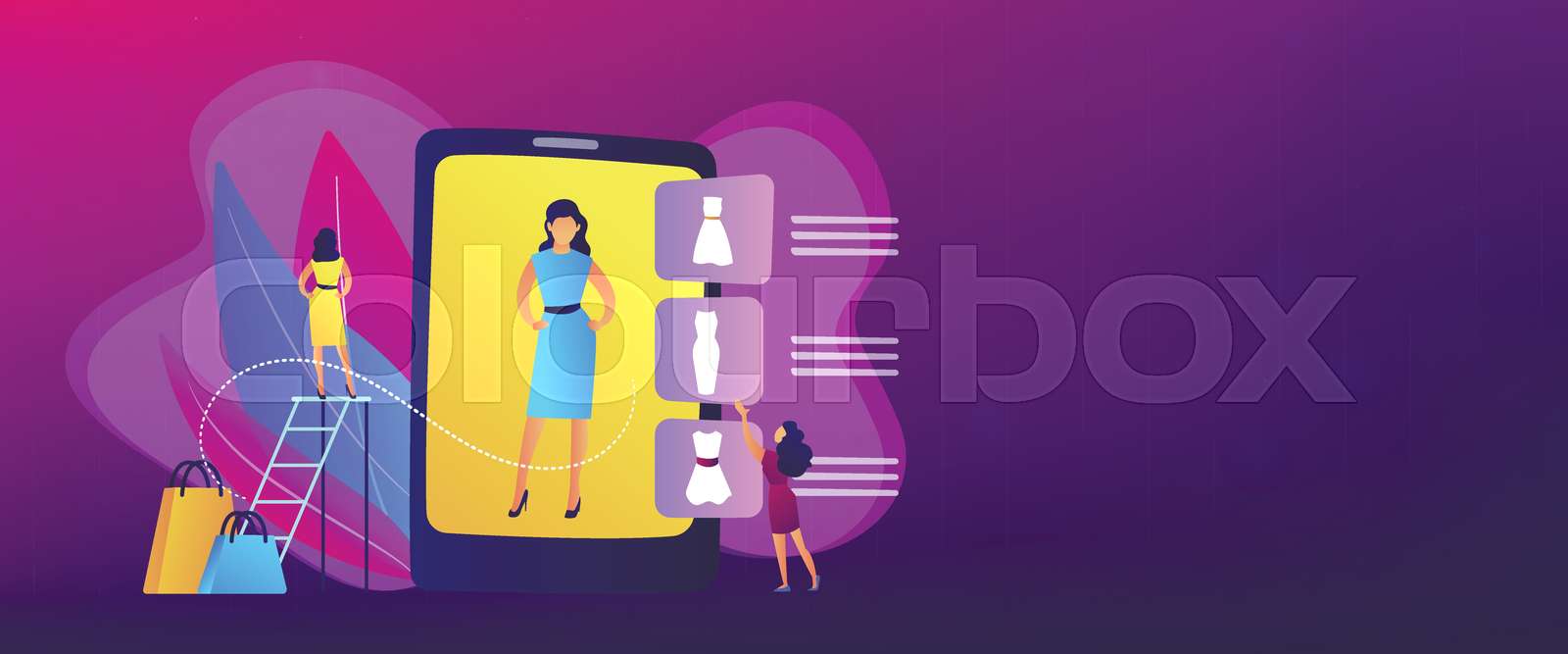 Virtual fitting room concept banner header. | Stock vector | Colourbox