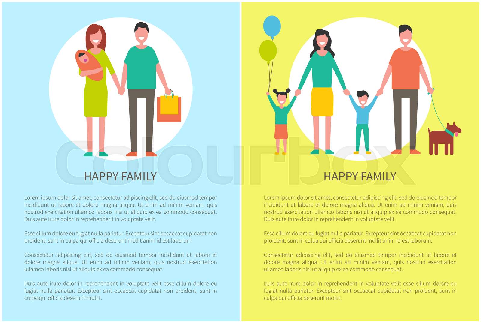 familia, sonrisa, nene | Vector de archivo | Colourbox