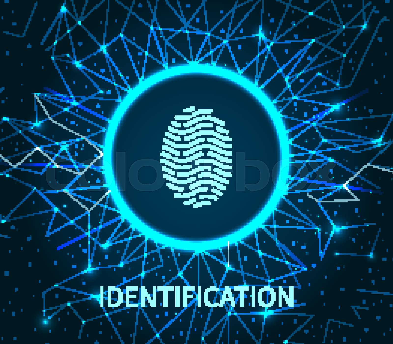 Identification of Human Fingerprint Poster Vector | Stock vector ...