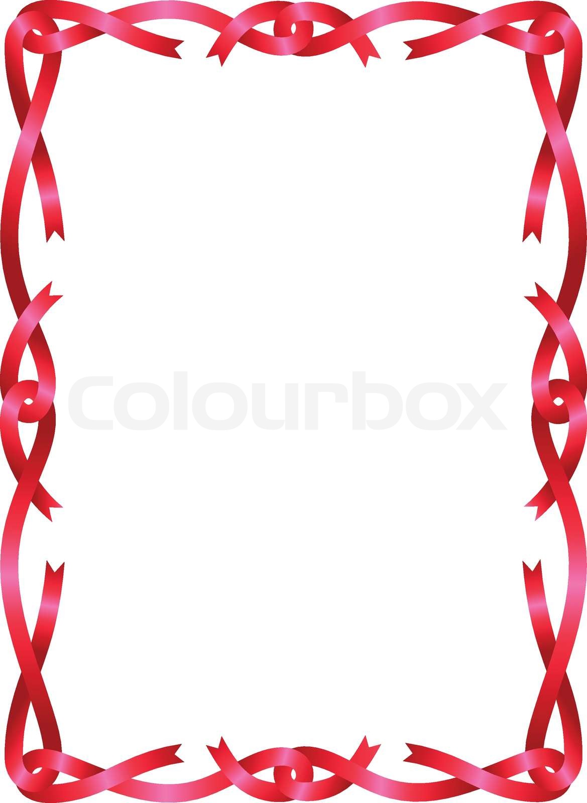Red ribbon frame isolated on white | Stock vector | Colourbox
