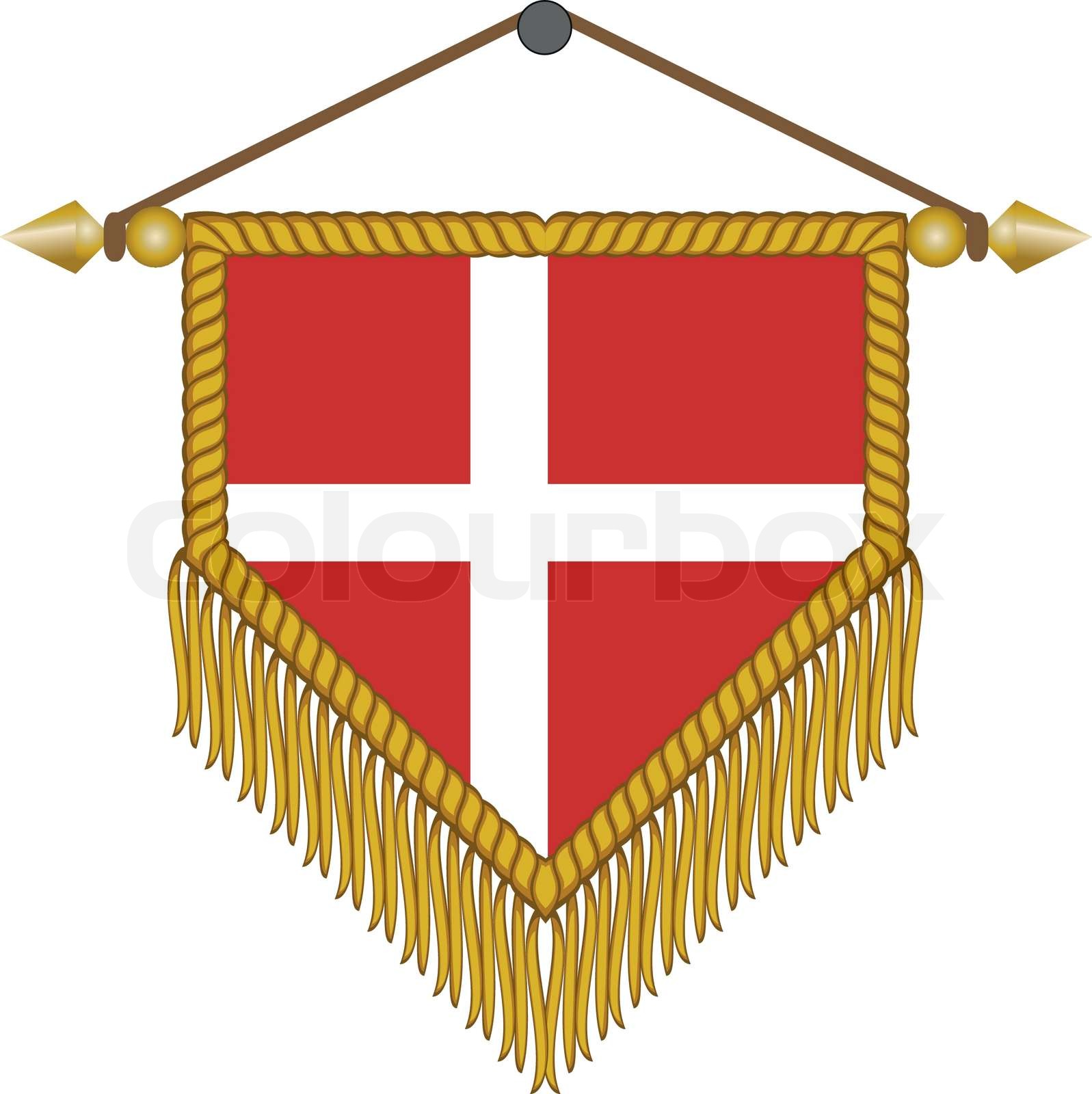 vektor vimpel med flag Danmark | Stock vektor | Colourbox