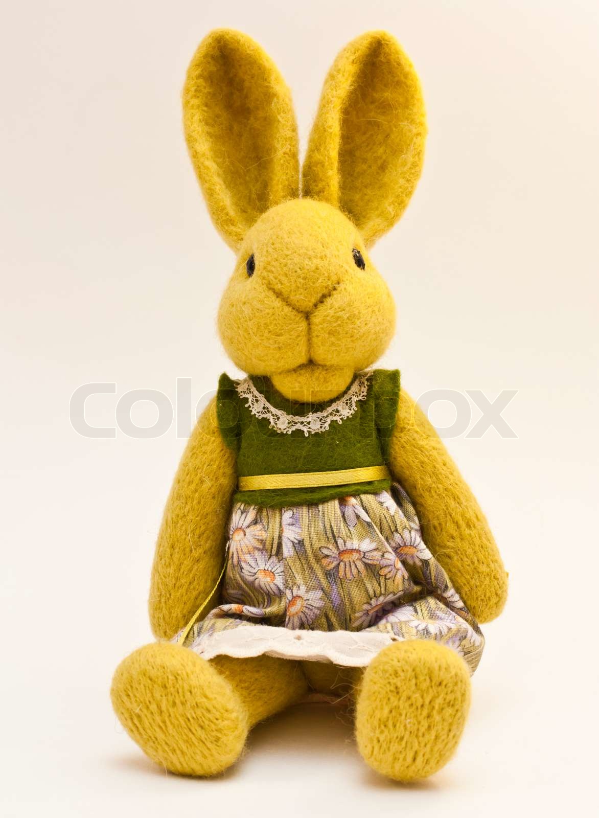 Beautiful vintage plush bunny toy | Stock image | Colourbox