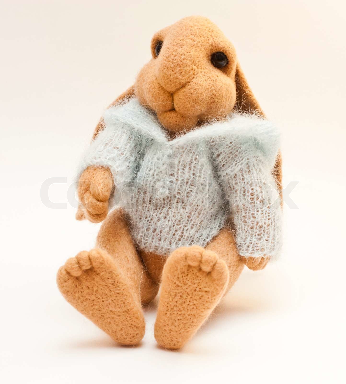 Beautiful vintage plush bunny toy | Stock image | Colourbox