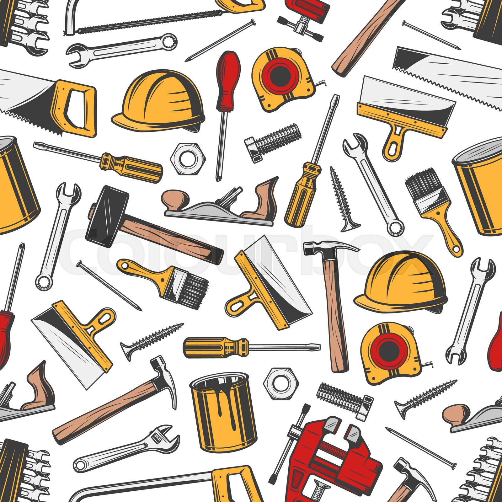 Repair and building construction tools pattern | Stock vector | Colourbox