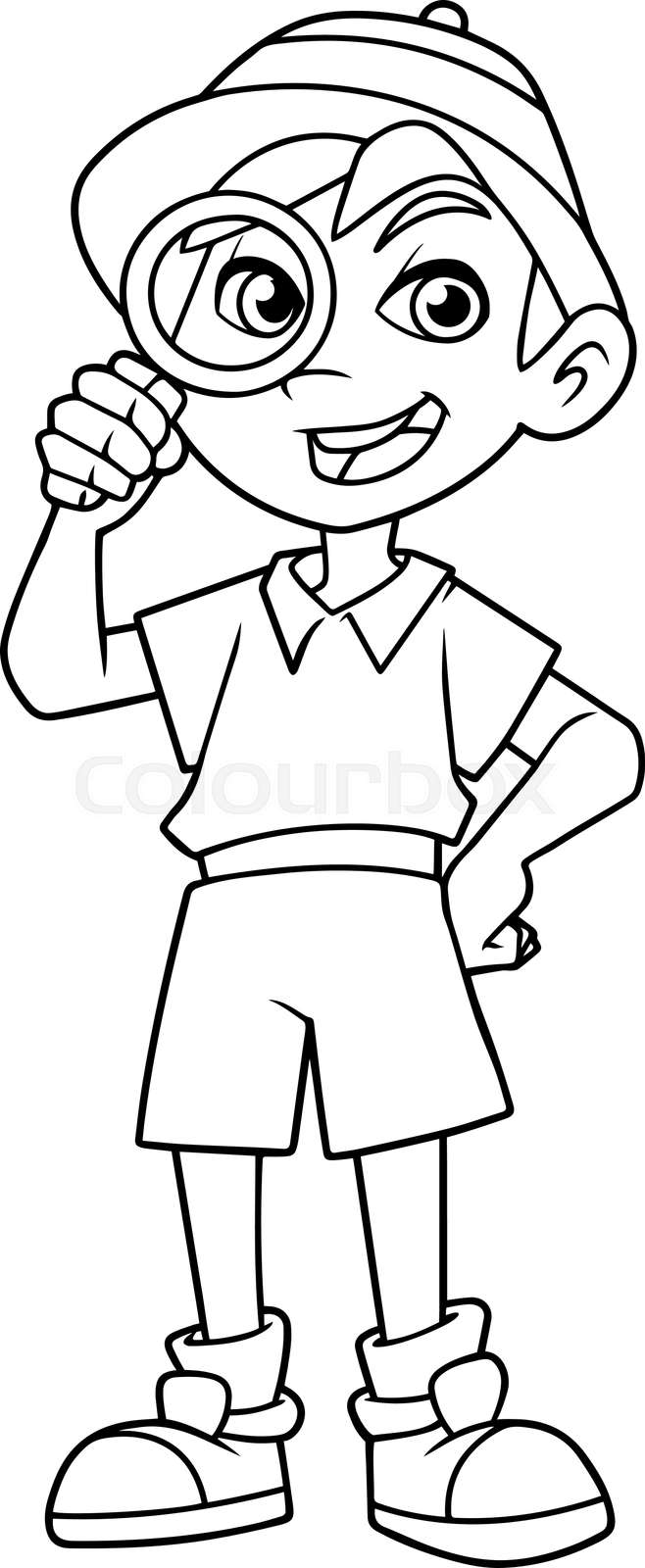 Little Explorer Line Art | Stock vector | Colourbox