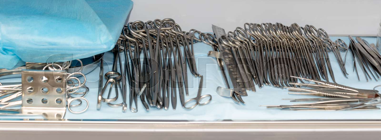 Sterile surgeon instruments. Steel surgery tools ready for use | Stock ...