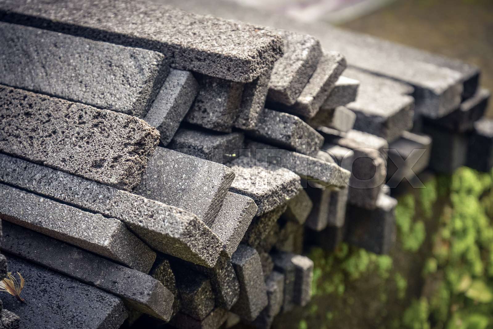 Stack of natural stone bricks | Stock image | Colourbox