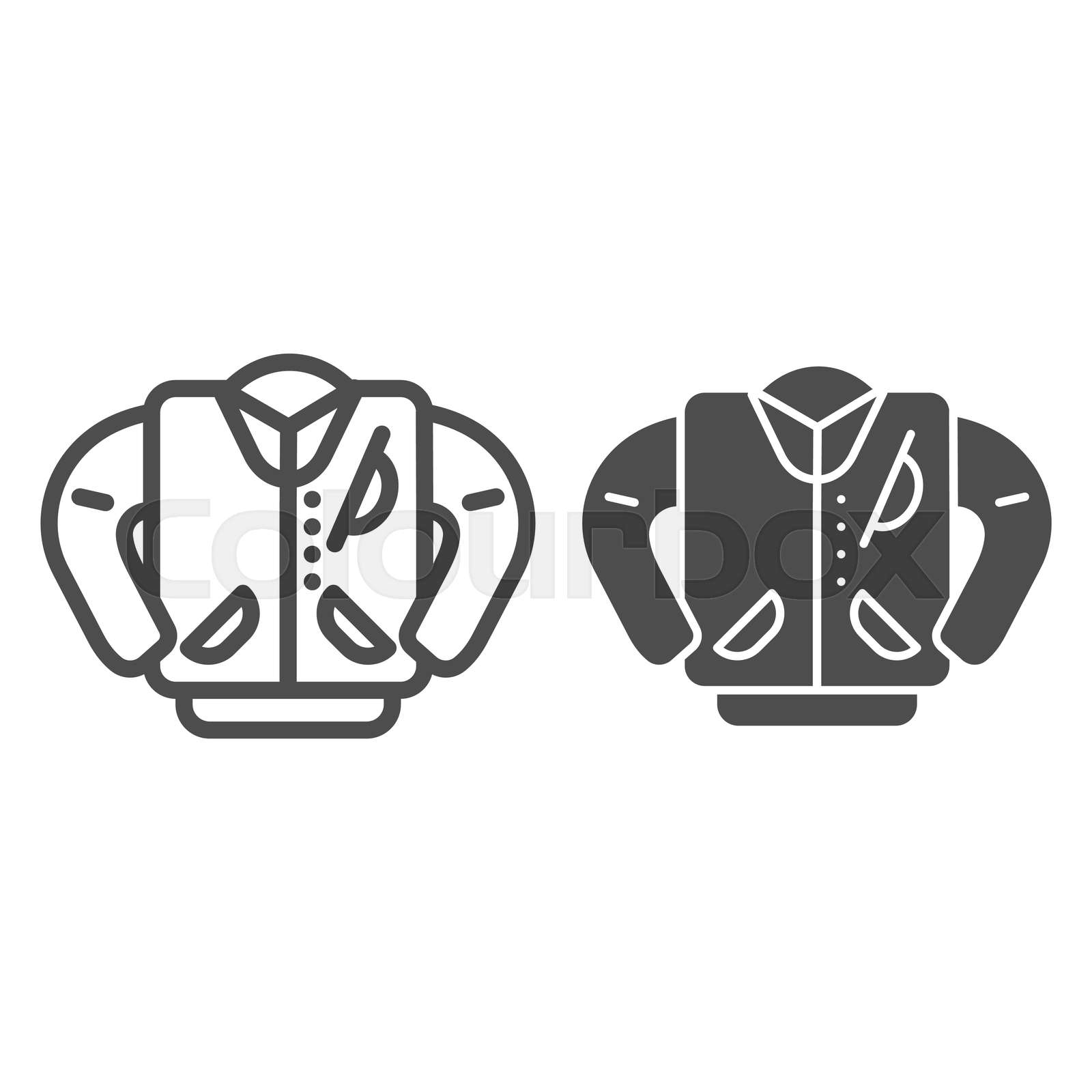 Letterman jacket line and glyph icon. High school jacket vector ...