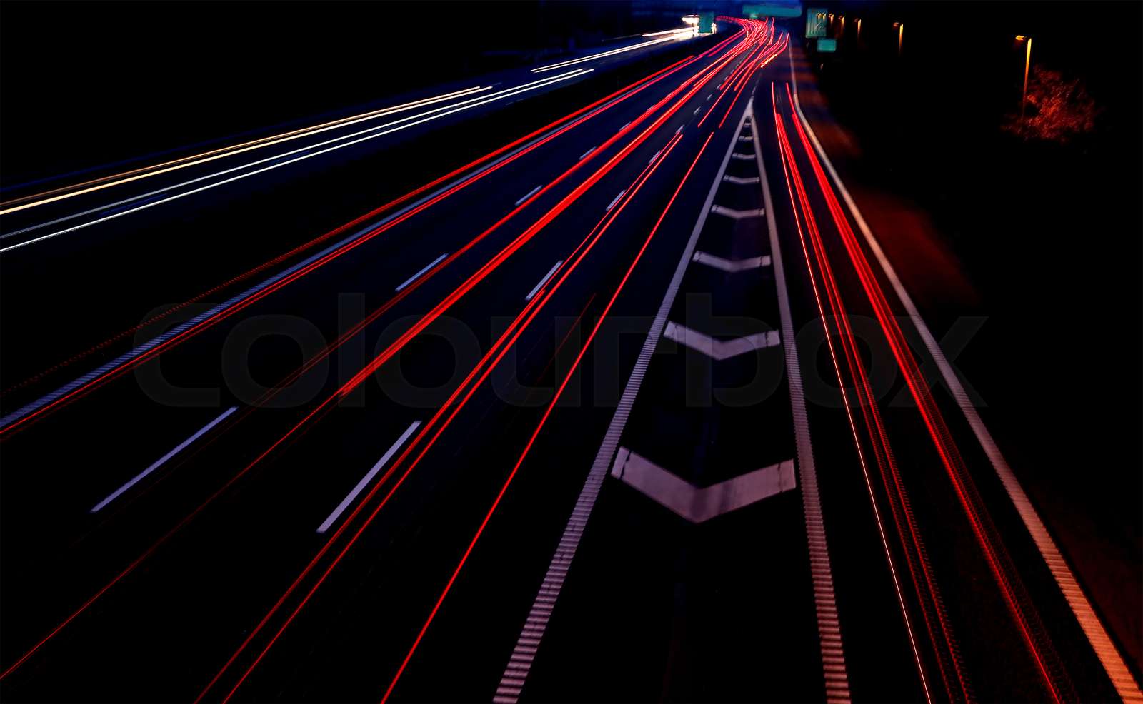 Long exposure car lights in Denmark | Stock image | Colourbox