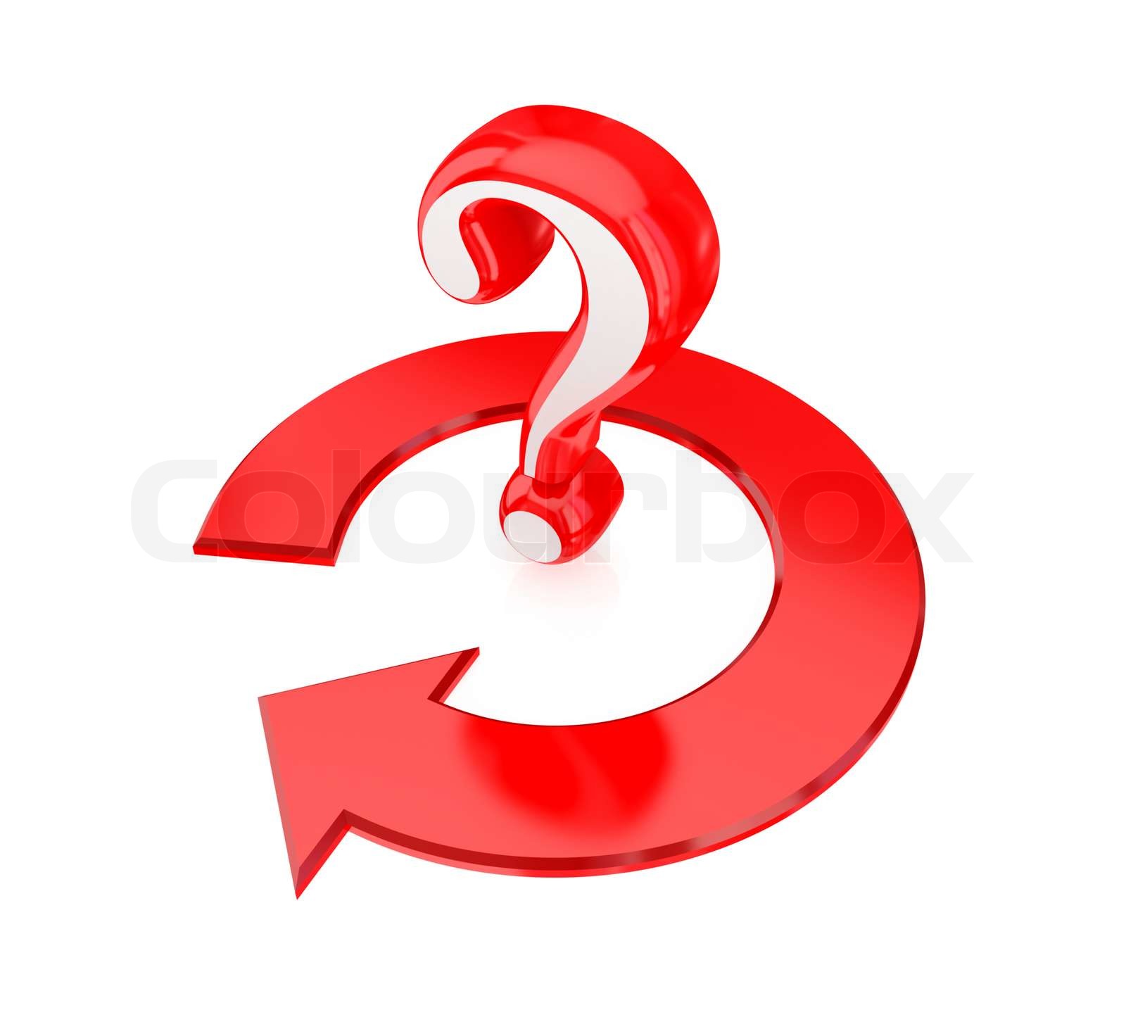 Red arrow and red query sign | Stock image | Colourbox