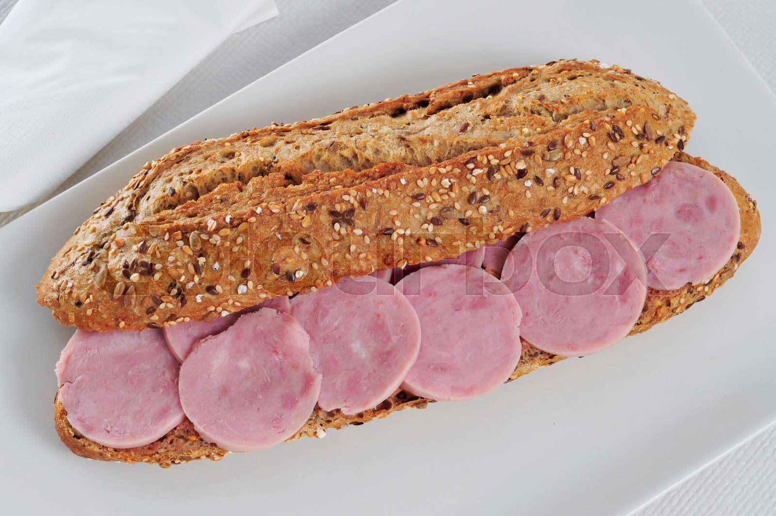turkey ham submarine sandwich | Stock image | Colourbox