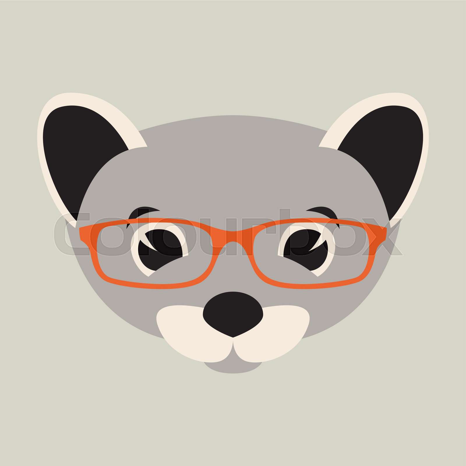weasel face in glasses, vector illustration | Stock vector | Colourbox