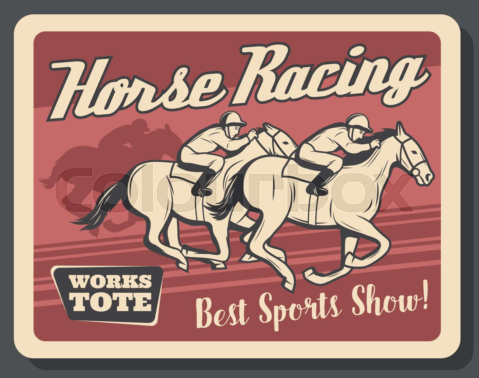 Horse racing retro poster | Stock vector | Colourbox