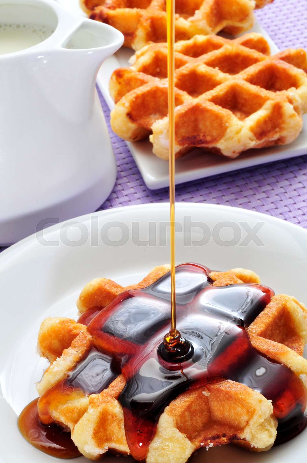 waffle with syrup | Stock image | Colourbox