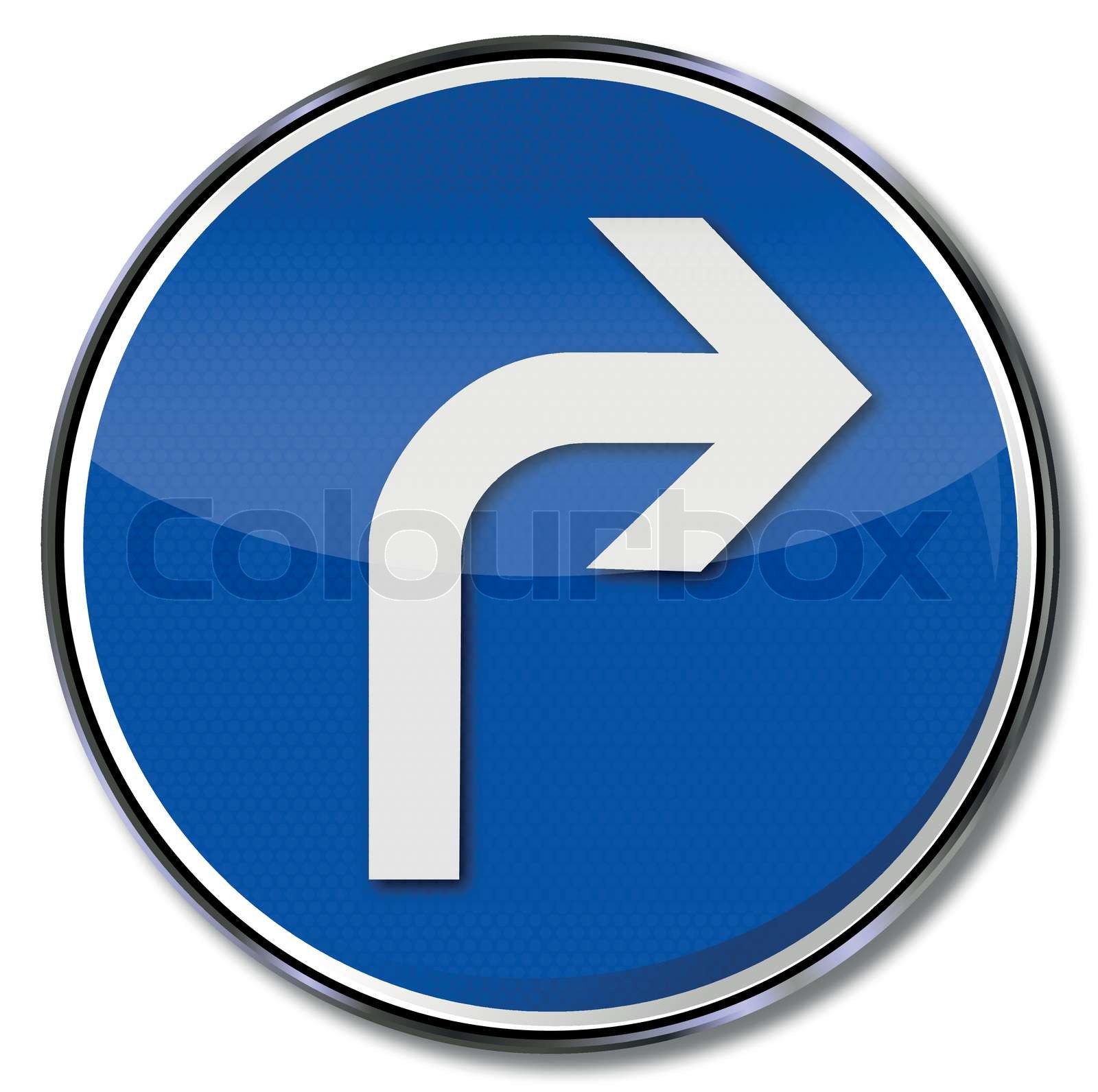 Straßenschild Rechts abbiegen | Stock vector | Colourbox