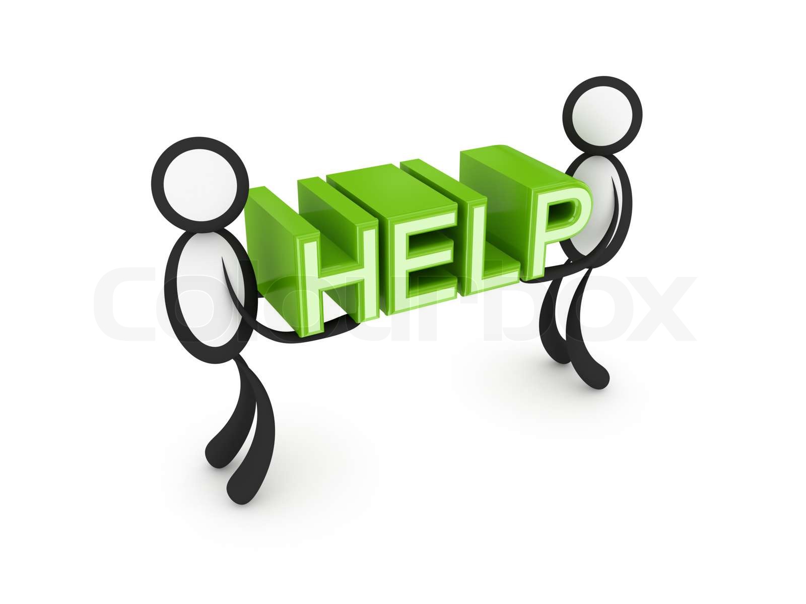 3d small people with a word HELP in a hands | Stock image | Colourbox
