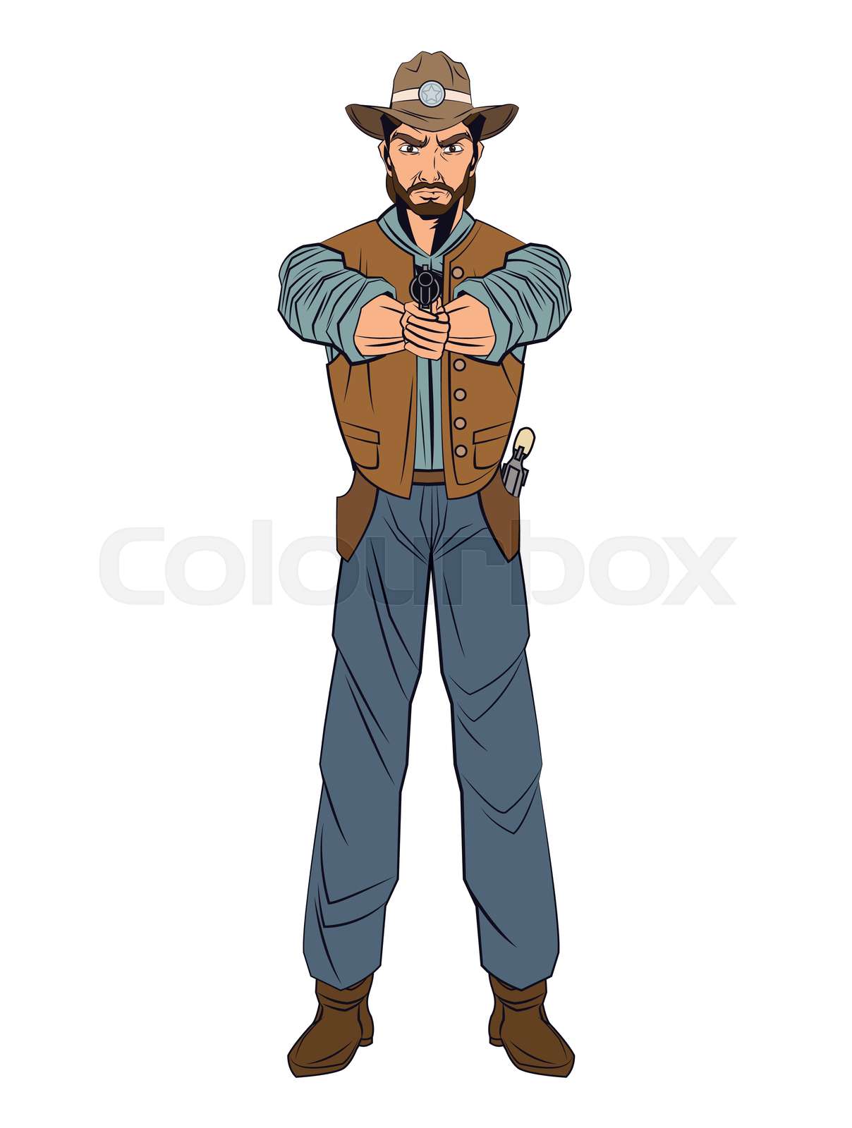 Cowboy man cartoon design | Stock vector | Colourbox