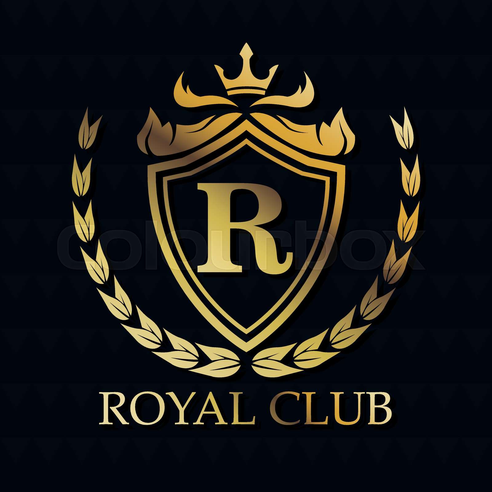 Royal club gold emblem design | Stock vector | Colourbox