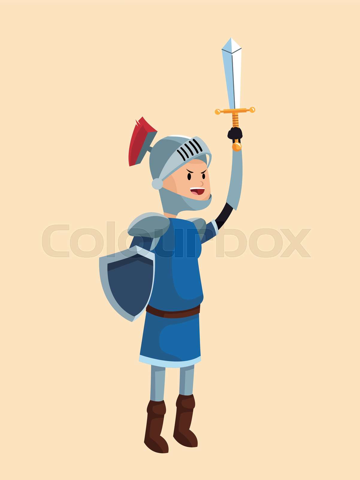 prince knight armor sword shield | Stock vector | Colourbox