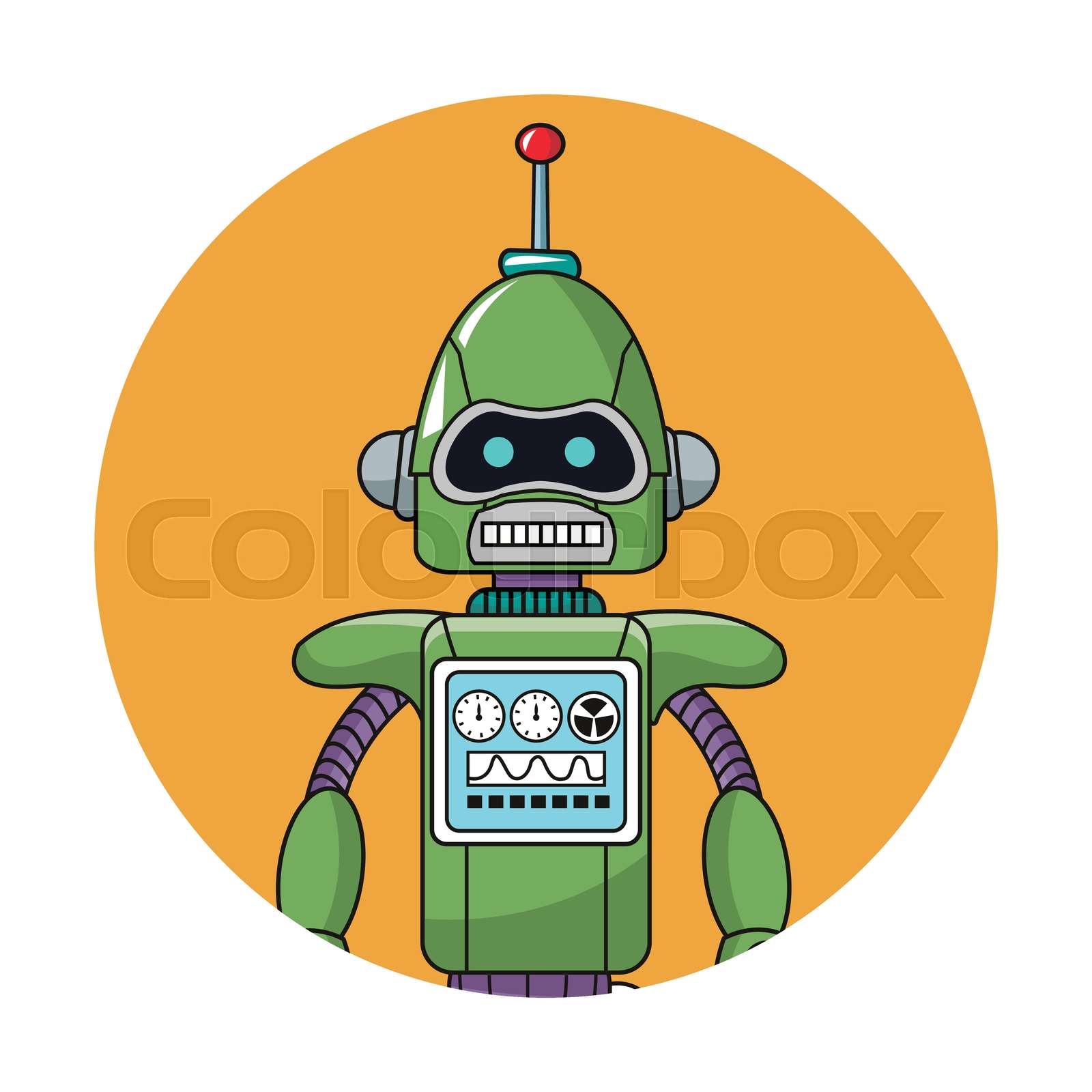 robot technology circle icon | Stock vector | Colourbox