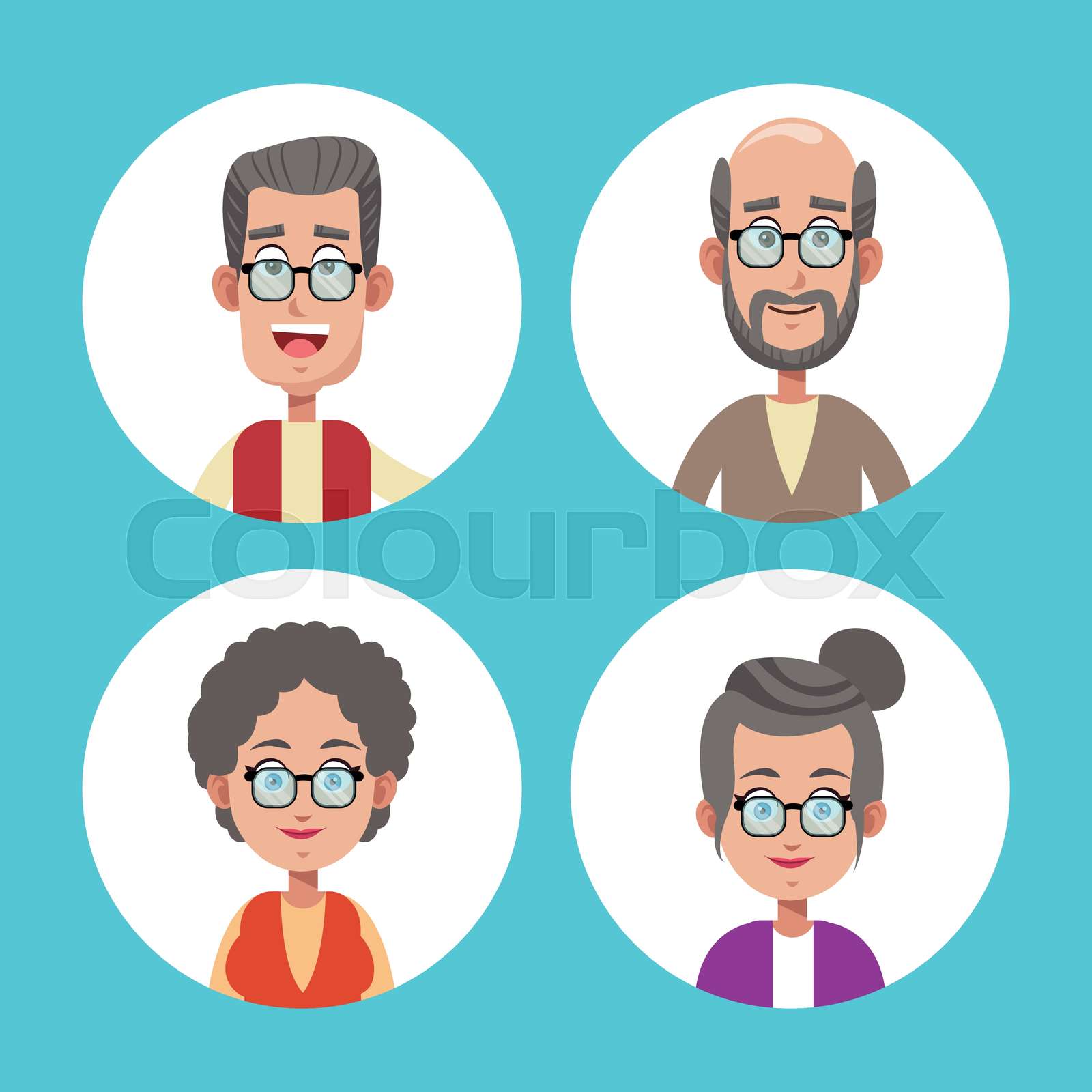 group grandparents family icons | Stock vector | Colourbox